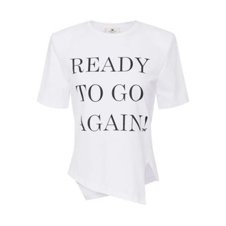 Elisabetta Franchi Chic Dress Collection T-Shirt - - Tops - Damen - Wei&szlig; - L