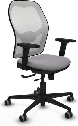 Piqueras y Crespo Sessel f&uuml;r die Arbeit zu Hause mit 2D-Armen, h&ouml;henverstellbare Lendenwirbelst&uuml;tze, ausgestattet mit Syncro/Traslack und injiziertem Schaum, Wei&szlig;/Grau