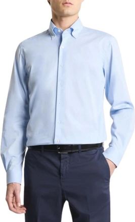 Fay Chemise Regular Fit en coton stretch - Homme - Chemises - Bleu - Taille: 2XL