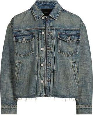 Purple Veste droite zipp&eacute;e en jean