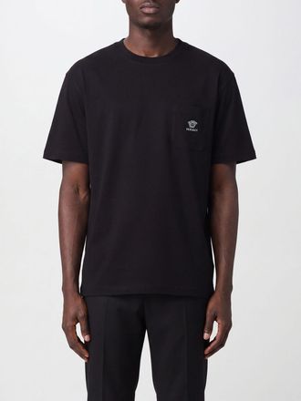 Versace Relaxed-Fit-T-Shirt aus Baumwolle von mit Medusa-Logo und aufgesetzter Tasche