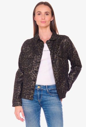 Le Temps Des Cerises Jeansjacke Jeansjacke mit angesagter Leo-Optik