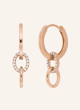 Leaf Creolen Eternal Touch Aus 14 Karat Ros&eacute;gold Mit Diamanten rosegold