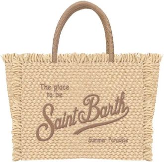 MC2 Saint Barth Femme, Sacs, Beige, Taille: ONE Size Borsa Mini Vanity effetto paglia