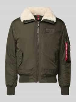 Alpha Industries Bomberjacke mit Label-Patch und Kentkragen