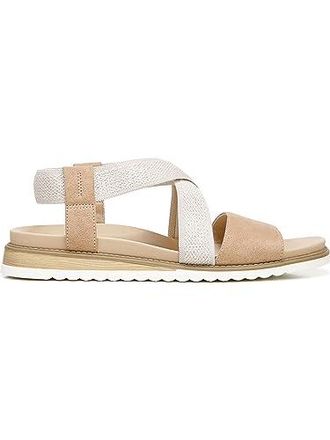 Dr. Scholls Womens Islander Strappy Flat Sandal, Tawny Birch Microfiber, 37.5 EU