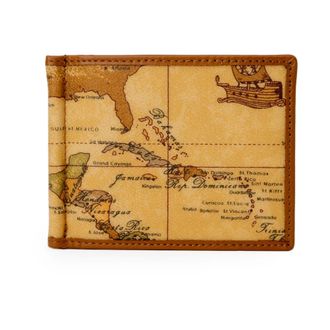 Alviero Martini 1A Classe Homme, Accessoires, Brun, Taille: ONE Size Portefeuille en cuir avec imprimé carte