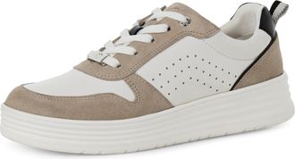 Marco Tozzi Damen Sneaker flach mit Lederanteil Freizeit, Weiß (White Comb), 41 EU