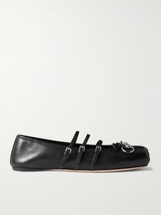 Gucci Ballerinas Aus Leder Mit horsebit-detail - Schwarz