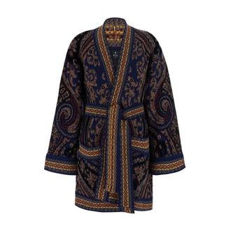 Etro Cardigan mit geometrischem Stickerei und G&uuml;rtel - - Knitwear - Damen - Mehrfarbig - M