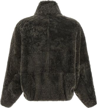 Brunello Cucinelli Lambskin Fur Coat - Gray