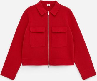 Arket Strickjacke Aus Baumwolle -Rot