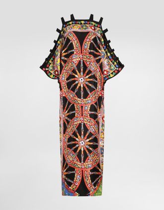 Dolce & Gabbana Kleid Aus Twill Mit Carretto-print - Frau Kleider Mehrfarbig 38