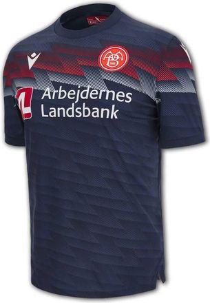 Macron Aalborg BK Ausw&auml;rtstrikot 23 24 blau AaB Fodbold Away Shirt D&auml;nemark, Gr&ouml;&szlig;e:XL