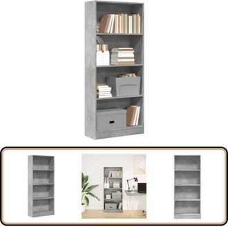 vidaXL Vidaxl - Bücherregal Betongrau 60x24x143 cm Holzwerkstoff