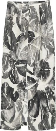 Alysi Femme, Jupes, Noir, Taille: 36 FR Printed Midi Skirt