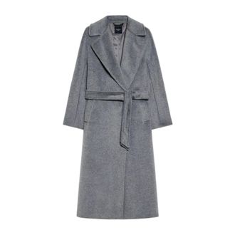 Max Mara Grauer Woll Alpaka Mantel - - Coats - Damen - Grau - 4XS