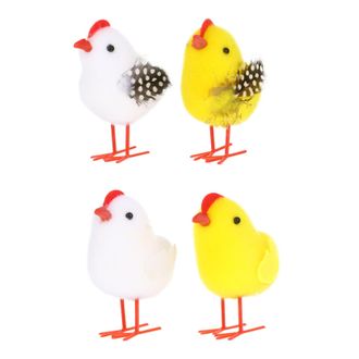 TOPBATHY Outdoor- 4 St&uuml;ck Osterk&uuml;ken h&uuml;hner Figuren deko Osterhuhn-Modelle Ornament Wohnkultur osterbeflockung Huhn Festival-Huhn- Mini Dekorationen Tier Requi
