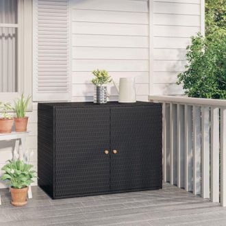 vidaXL Armoire de rangement jardin Noir 100x55,5x80 cm R&eacute;sine tress&eacute;e Vidaxl