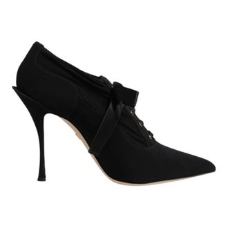 Dolce & Gabbana Schwarze Schn&uuml;r Stiletto Pumps - - Shoes - Damen - Schwarzk - 39 EU