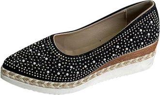 Generic Sandales compens&eacute;es pour femme - Chaussures plates confortables - Ballerines basses - Semelle &eacute;paisse - Chaussures de loisirs tendance - Chaussures de