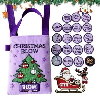 Generic Sac cabas brod&eacute; &laquo; F*ckin Holiday &raquo; avec 19 jetons &laquo; F*cks Coins &raquo;, un jeton de No&euml;l satirique