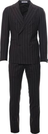 Tagliatore Homme, Costumes, Brun, Taille: S Costume crois&eacute; &agrave; rayures