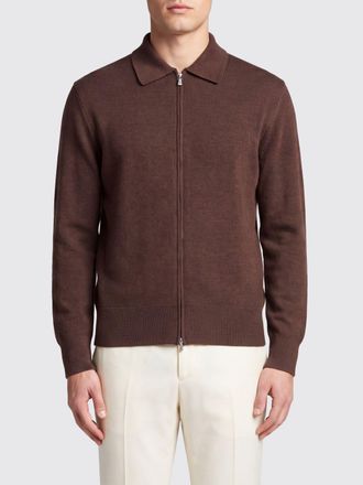 Eleventy Cardigan polo &agrave; manches longues en laine avec fermeture zipp&eacute;e