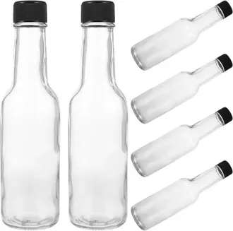 Aboofan Lot De 6 Bouteilles De Sauce en Verre 150 ML avec Couvercles Herm&eacute;Tiques Contenants Polyvalents pour Vinaigrette Ketchup Huile De Piment Et Confiture