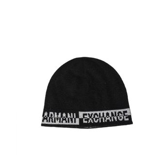 A|X Armani Exchange Branded Knit Scarf - Black