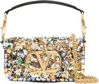 Valentino Garavani Hobo Bags - Rectangular Handbag Embellished With Multicolored - Gr. unisize - in Grau - f&uuml;r Damen