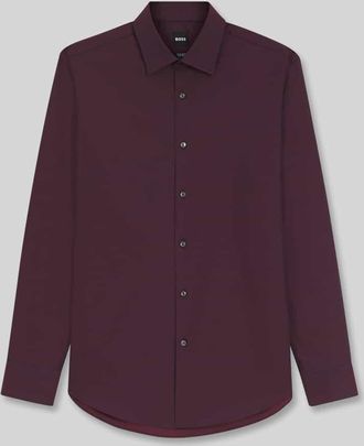 HUGO BOSS Regular Fit Businesshemd aus Baumwoll-Mix