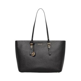 Michael Kors Quinn Gro&szlig;e Handtasche aus genarbtem Leder - - Bags - Damen - Schwarzk - ONE SIZE