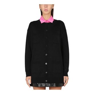 Moschino Cardigan With Logo - - Knitwear - Damen - Schwarzk - S