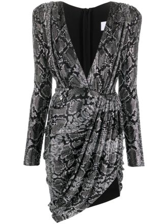 Philipp Plein robe courte orn&eacute;e de strass &agrave; col v profond - Argent