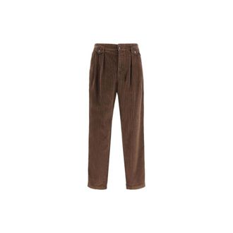 Dolce & Gabbana Homme, Pantalons, Brun, Taille: M Pantalon droit en velours c&ocirc;tel&eacute;