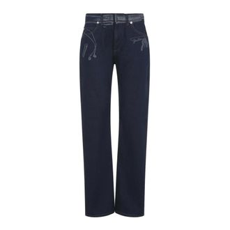 Jean Paul Gaultier Jeans mit Trompe-loeil-Print - - Jeans - Damen - Blau - W27