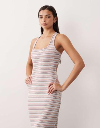 South Beach Maxikleid aus Jersey mit mehrfarbigen Streifen-Bunt