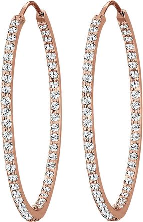 Elli PREMIUM Ohrringe Damen Creolen mit Kristallen in 925 Sterling Silber Rosé vergoldet
