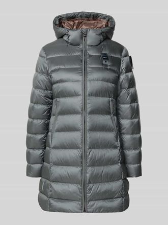 Blauer Daunenmantel mit w&auml;rmender F&uuml;llung Modell AGNES