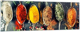 Arttor Panorama Bilder auf Glas Gew&uuml;rze Kr&auml;uter K&uuml;che Glasbild 90x30cm Wandbilder Dekoration Wohnzimmer Schlafzimmer K&uuml;che Klein Wanddeko Bild im Glas Wand K