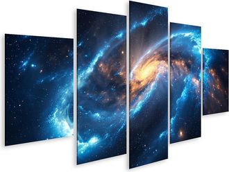 Islandburner Bild auf Leinwand Galaxie und leuchtende Sterne im Universum Bilder Wandbilder Poster