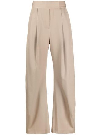 The Attico pantalon Gary en laine vierge - Marron
