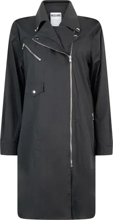 Moschino Long Waterproof Jacket - Femme - Manteaux - Noir - Taille: 38 FR