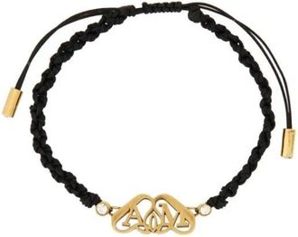Alexander McQueen Alexander McQueen Armband - Friendship Bracelet With Seal Logo - Gr. ONE SIZE - in Schwarz - für Damen