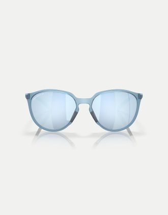 Oakley Sielo - Lunettes de soleil rondes avec verres bleus polarisés effet miroir - Pierre délavé-Gris