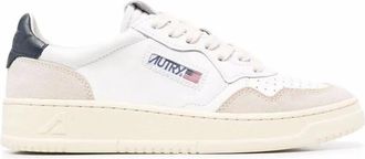 Autry Femme, Chaussures, Blanc, Taille: 36 EU Baskets Basses en Cuir avec D&eacute;tails en Daim