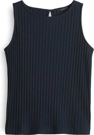 OPUS Damen Top | Jerseytop IPOMA Slit Regular in Rippstruktur Coal Blue, 44