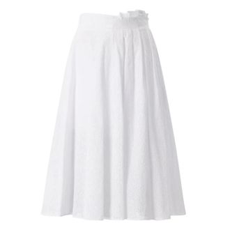 Msgm Msgm, Femme, Jupes, Blanc, Taille: 38 FR Midi Skirt