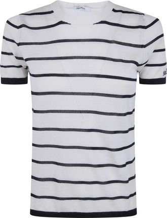 Max Mara Femme, Pulls, Beige, Taille: 36 FR Stripes Silk Cashmere Sweater